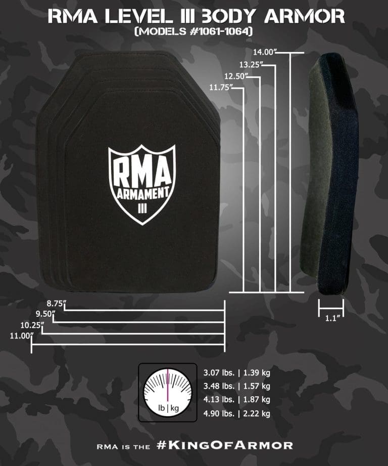 Level III Body Armor Plate | SM-XL Multi-Curve | RMA Armament