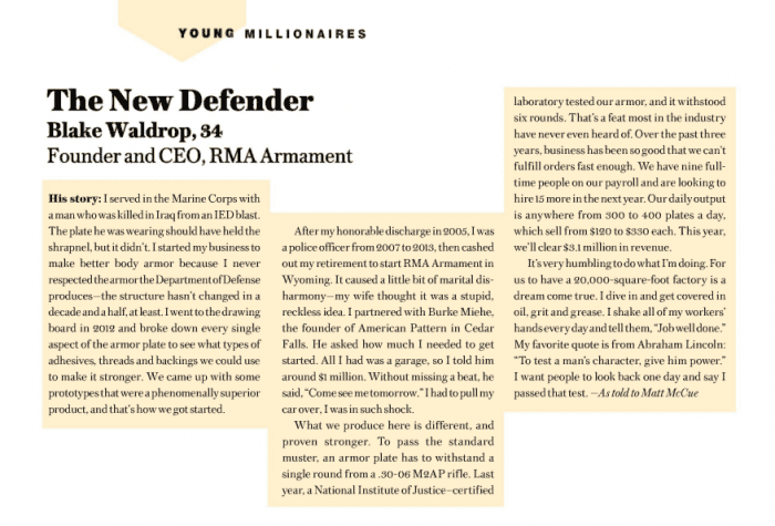 Entrepreneur Magazine Features RMA CEO | RMA Armament